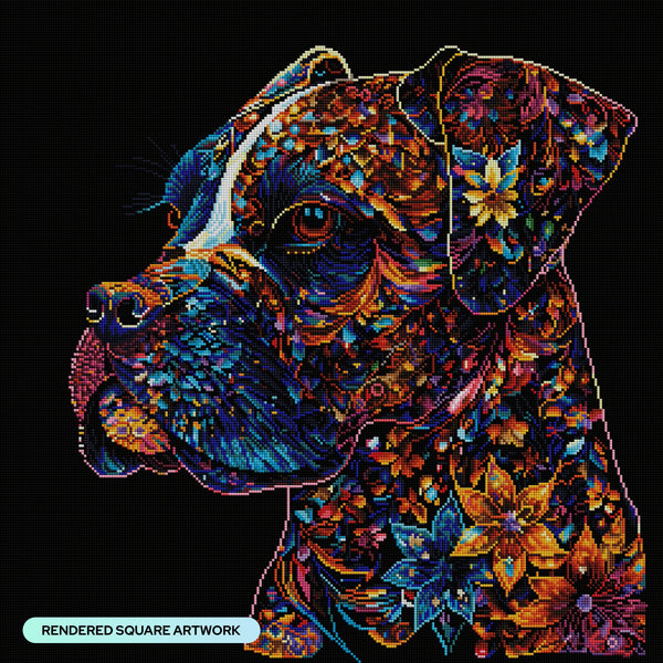 Bentley the Stained Glass Boxer – Diamond Art Club