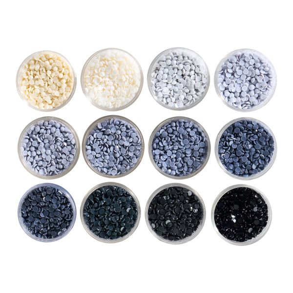Bling Diamonds – Cool Gray Tones Round (Set of 12) – Diamond Art Club