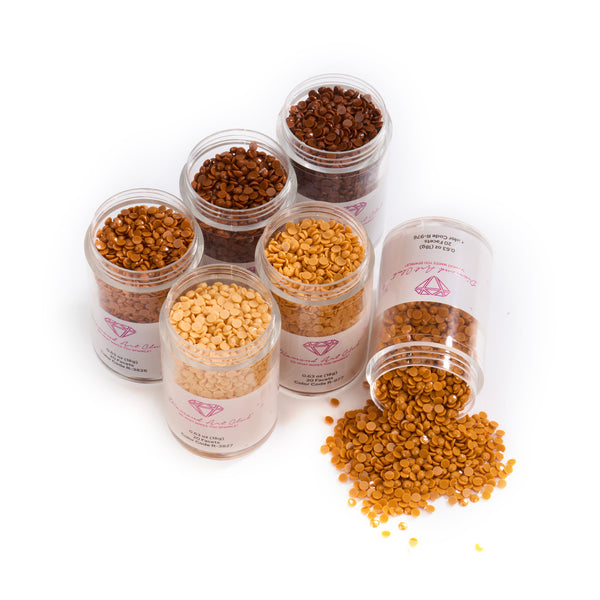 Bling Diamonds – Golden Toasted Tones Round (Set of 6) – Diamond Art Club