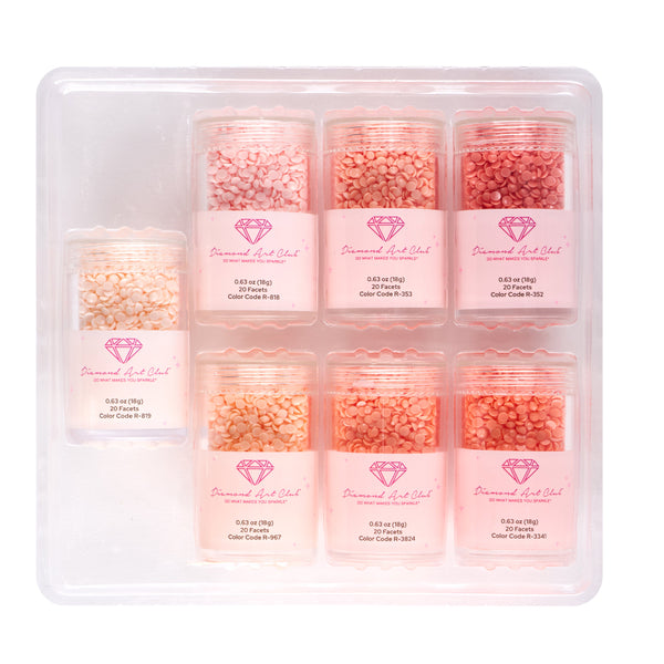 Bling Diamonds – Peachy Coral Tones Round (Set of 7) – Diamond Art Club