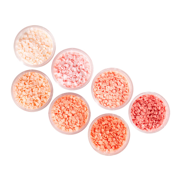 Bling Diamonds – Peachy Coral Tones Square (Set of 7) – Diamond Art Club