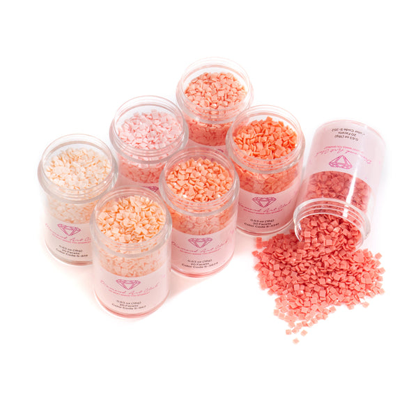 Bling Diamonds – Peachy Coral Tones Square (Set of 7) – Diamond Art Club