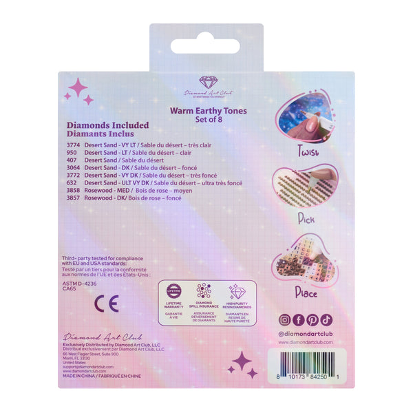 Bling Diamonds – Warm Earthly Tones Round (Set of 8) – Diamond Art Club