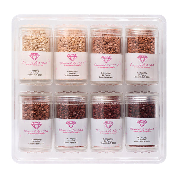 Bling Diamonds – Warm Earthly Tones Round (Set of 8) – Diamond Art Club