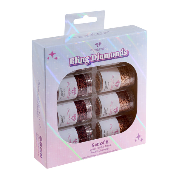 Bling Diamonds – Warm Earthly Tones Round (Set of 8) – Diamond Art Club