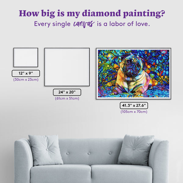 Bruno the Stained Glass Pug – Diamond Art Club