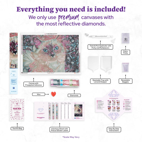 Pink Ragdoll Cat – Diamond Art Club