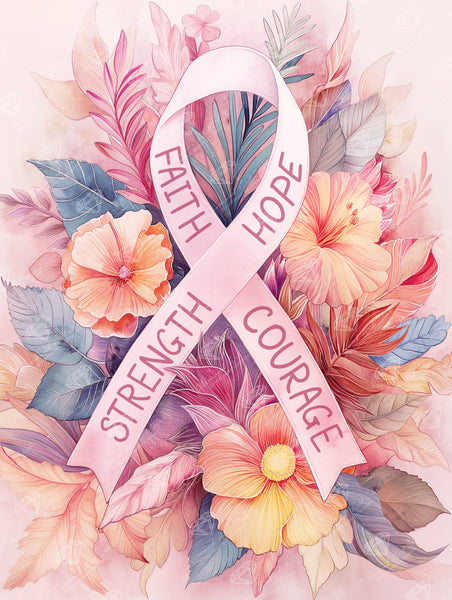 Pink Ribbon Floral – Diamond Art Club
