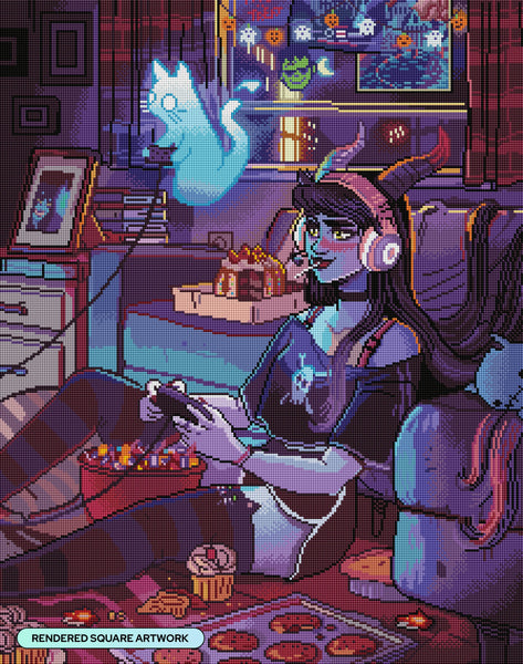 Spooky Gamer Girl – Diamond Art Club