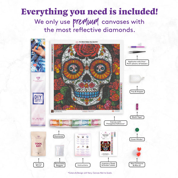 Stained Glass Sugar Skull – Diamond Art Club