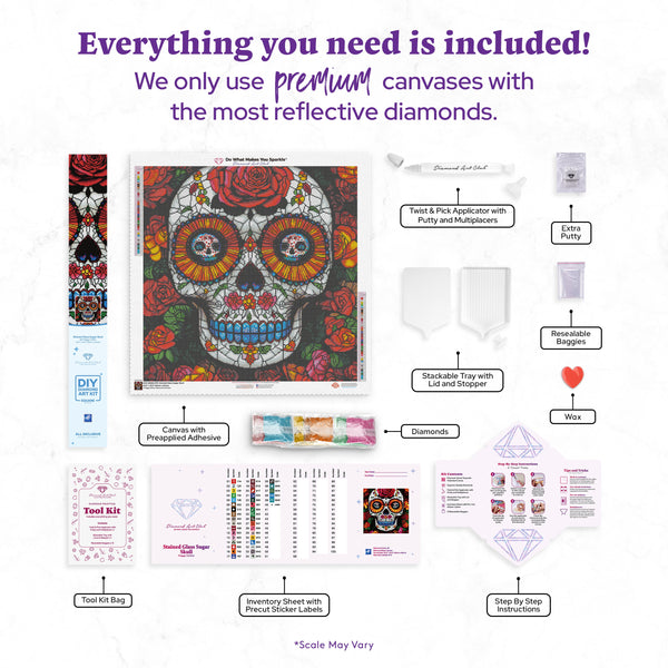 Stained Glass Sugar Skull – Diamond Art Club