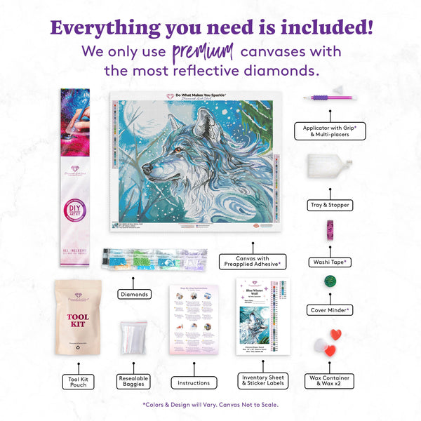 Blue Winter Wolf – Diamond Art Club