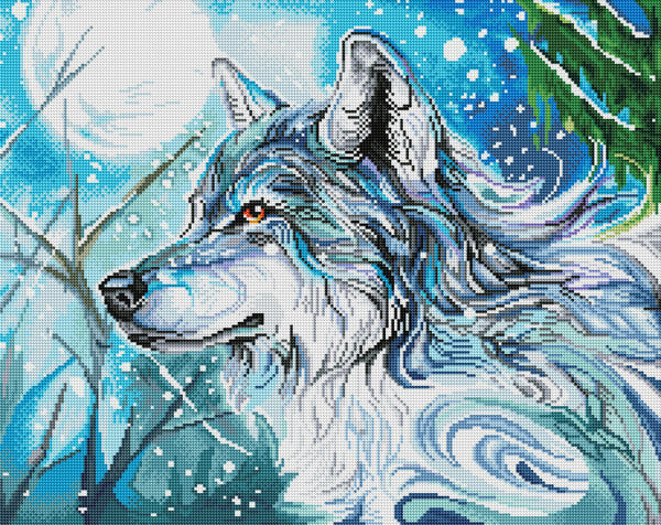 Blue Winter Wolf – Diamond Art Club