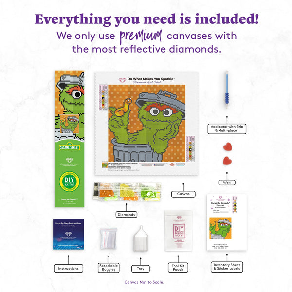 Oscar the Grouch Portrait Diamond Art Kit | Diamond Art Club