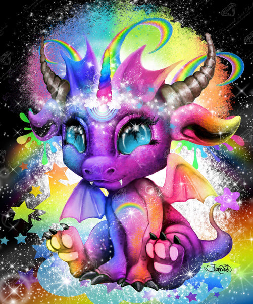 Rainbow Lil DragonZ Diamond Painting | Diamond Art Club™